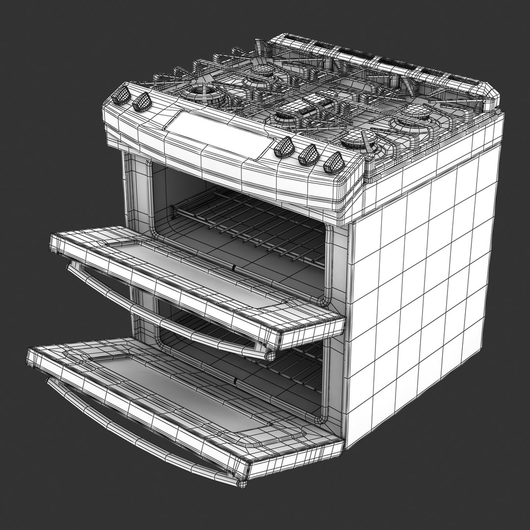 Oven Gas Range 3d Model
