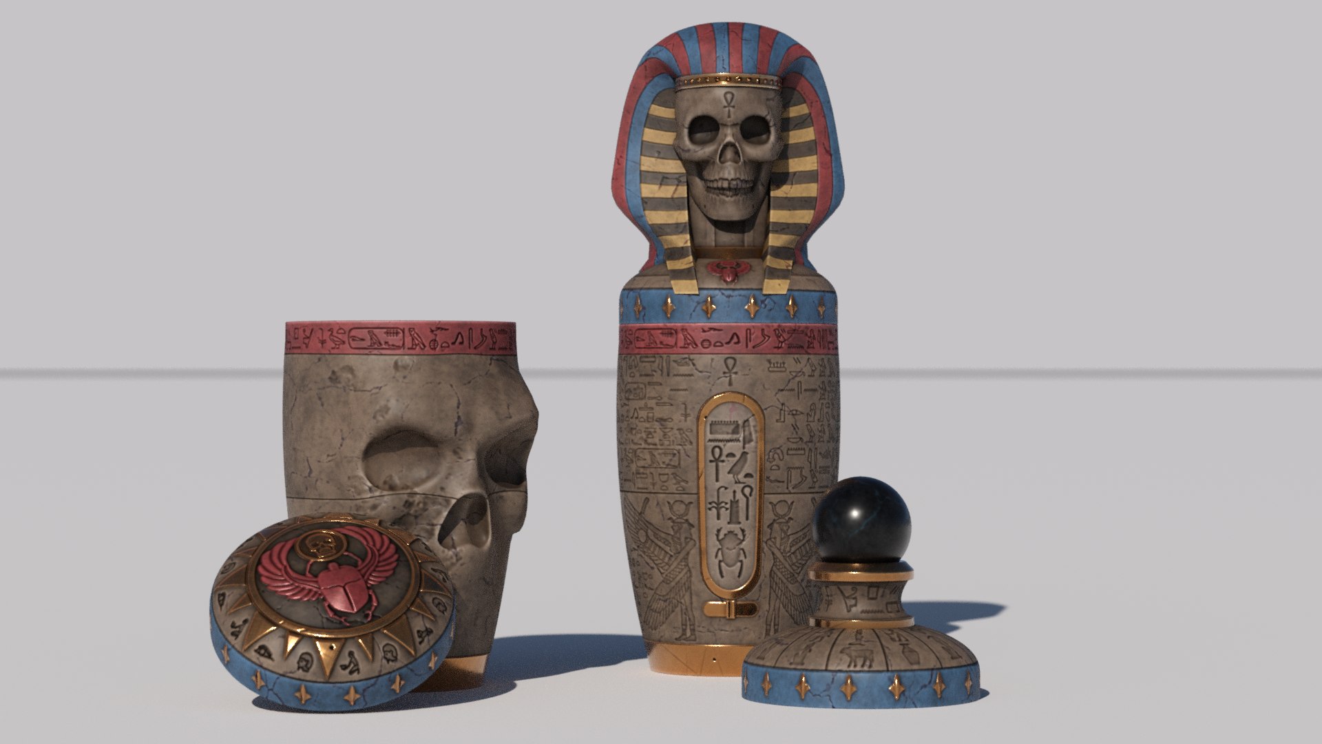 3D OB 02 Egyptian Necromancer Kit - 03 - Canopic Death Jar - TurboSquid ...