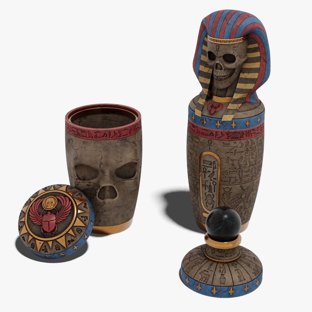 3D OB 02 Egyptian Necromancer Kit - 03 - Canopic Death Jar - TurboSquid ...
