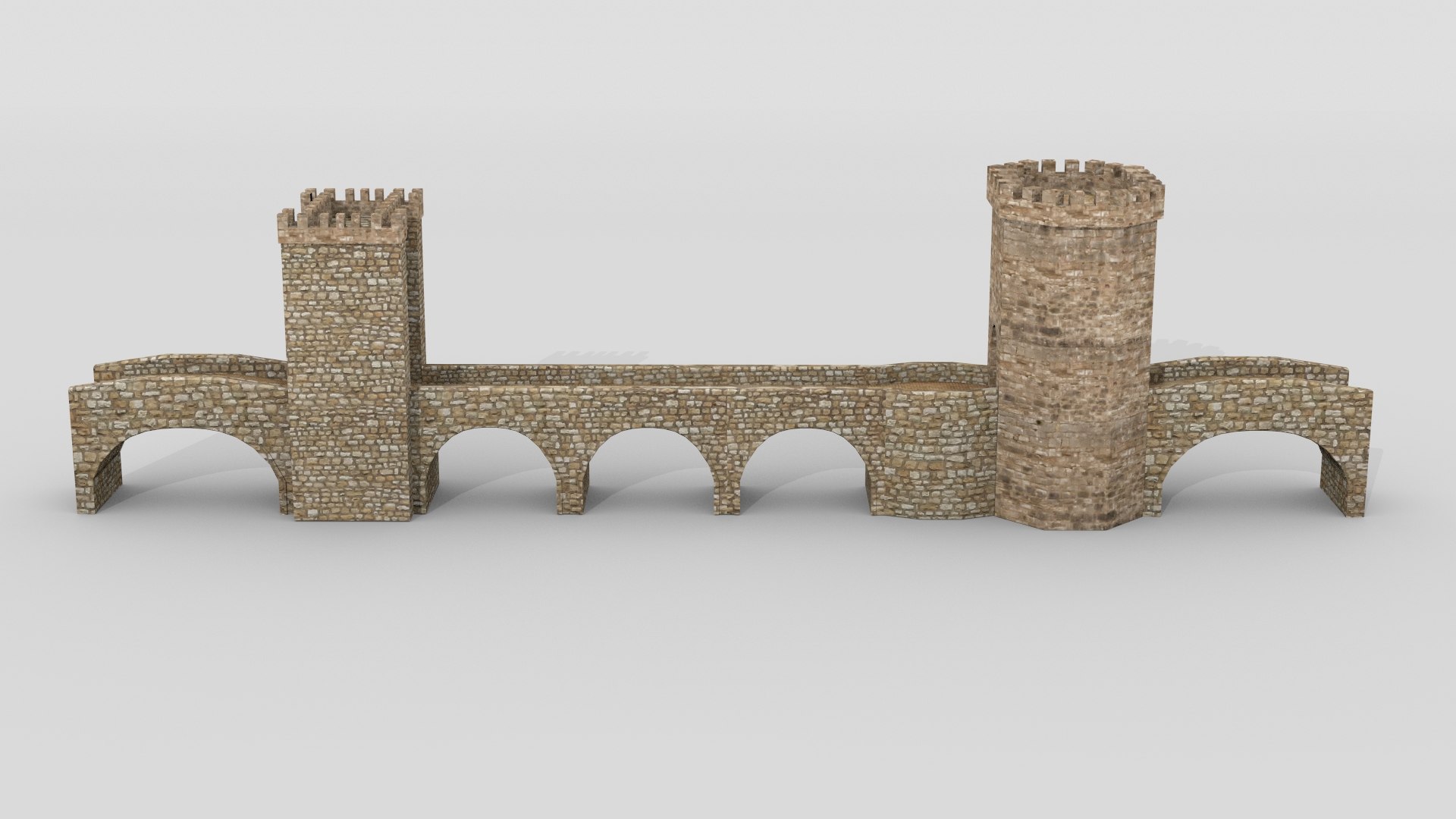 3d Medieval Stone Bridge Model