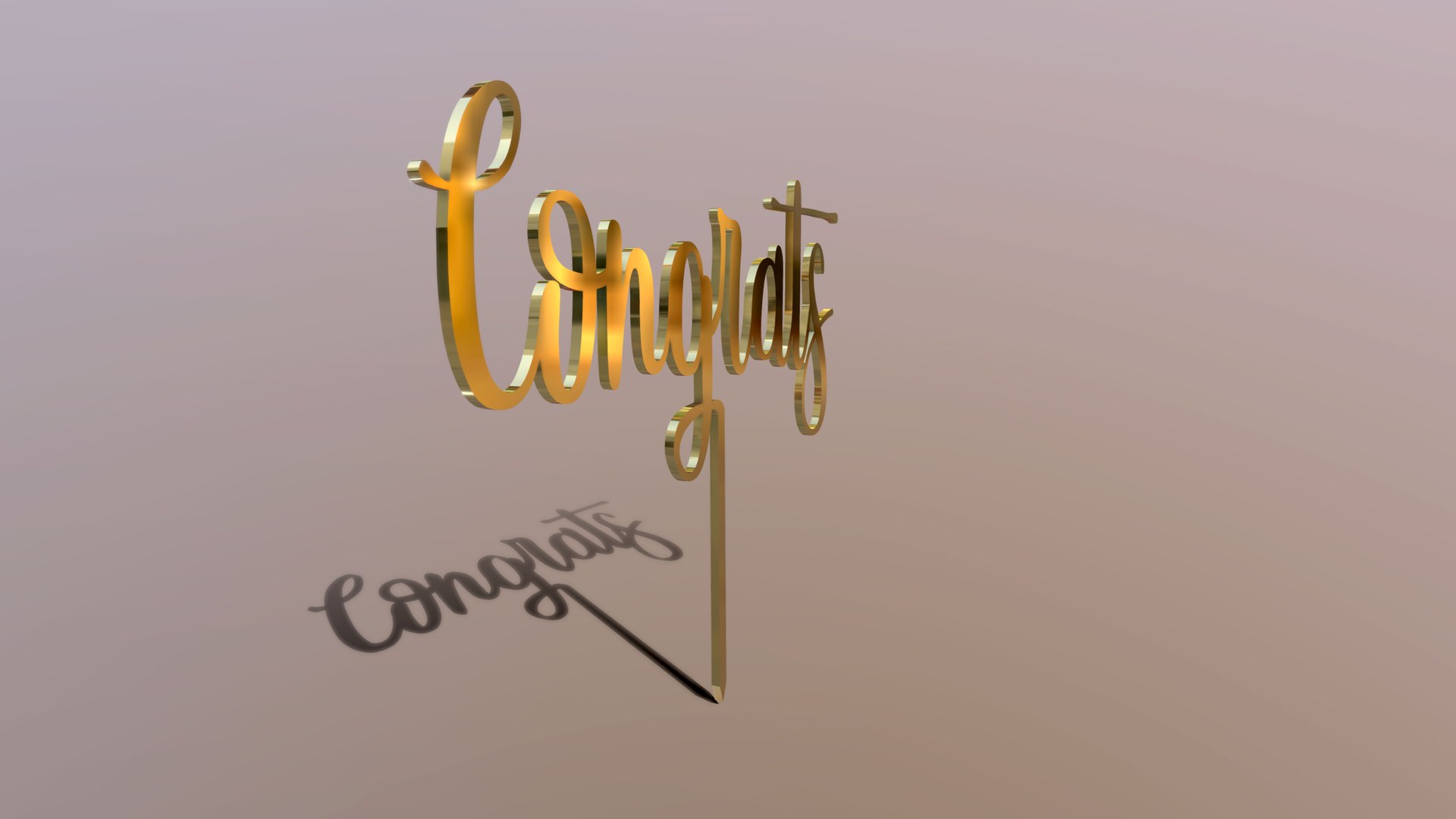 Congrats Cake Topper 3D Model - TurboSquid 2022056