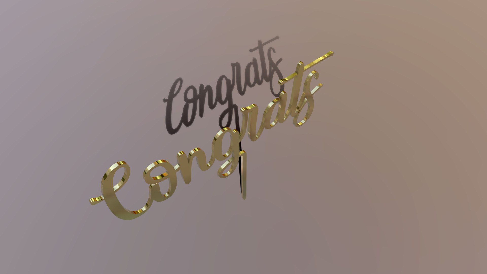Congrats Cake Topper 3D Model - TurboSquid 2022056