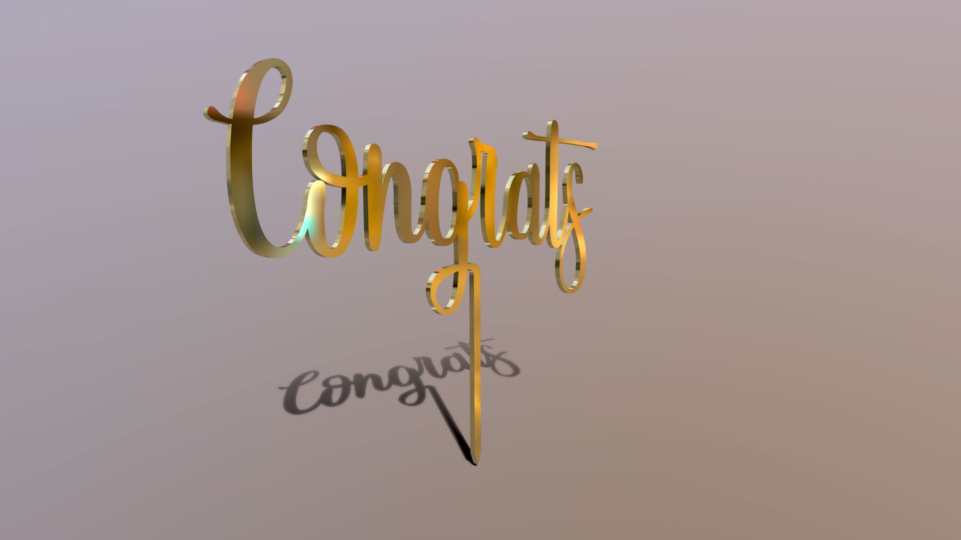 Congrats Cake Topper 3D Model - TurboSquid 2022056