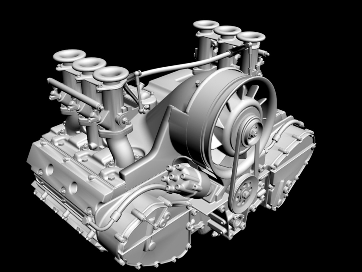 3d Air-cooled Flat-six Engine