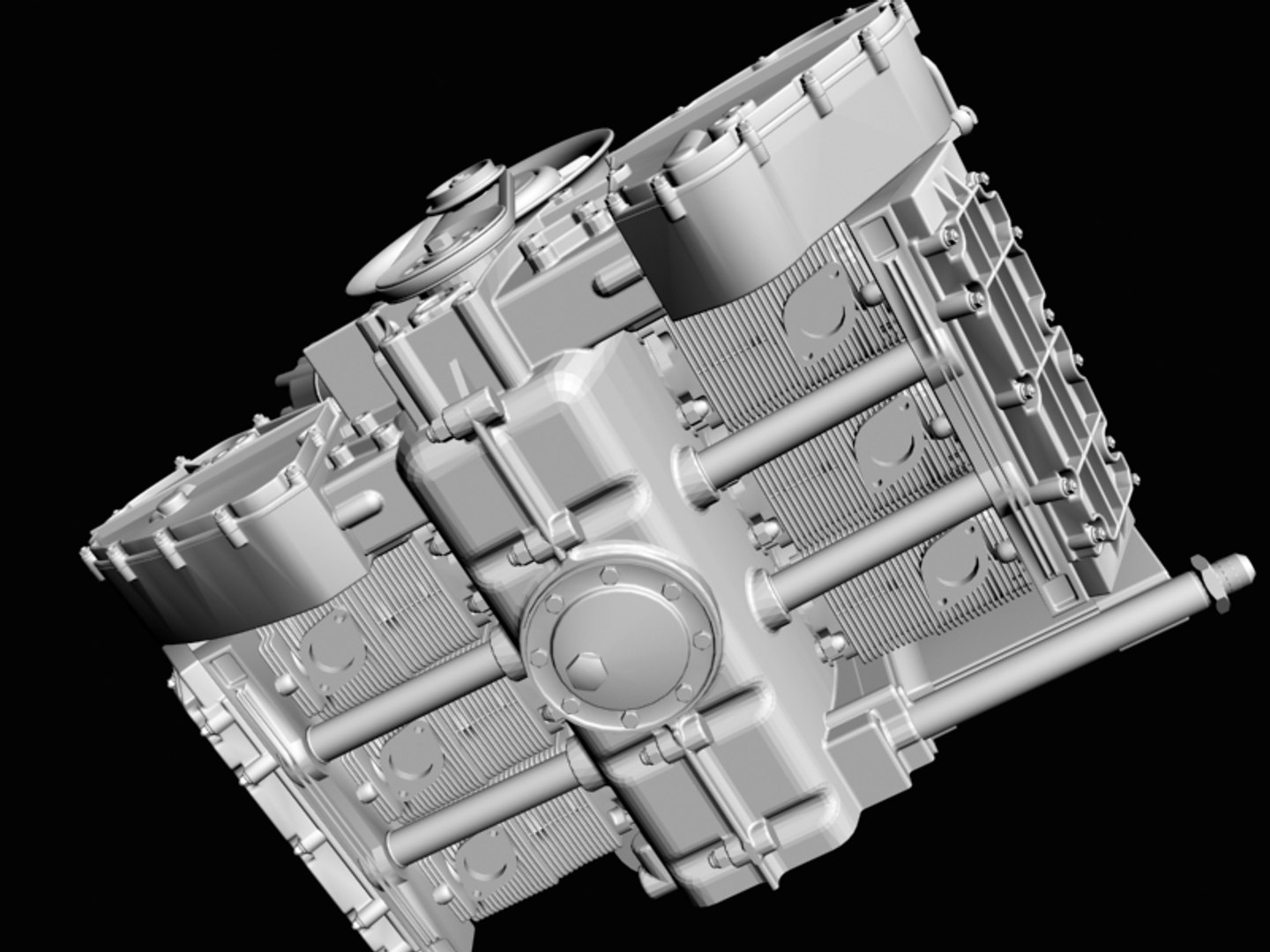 3d Air-cooled Flat-six Engine
