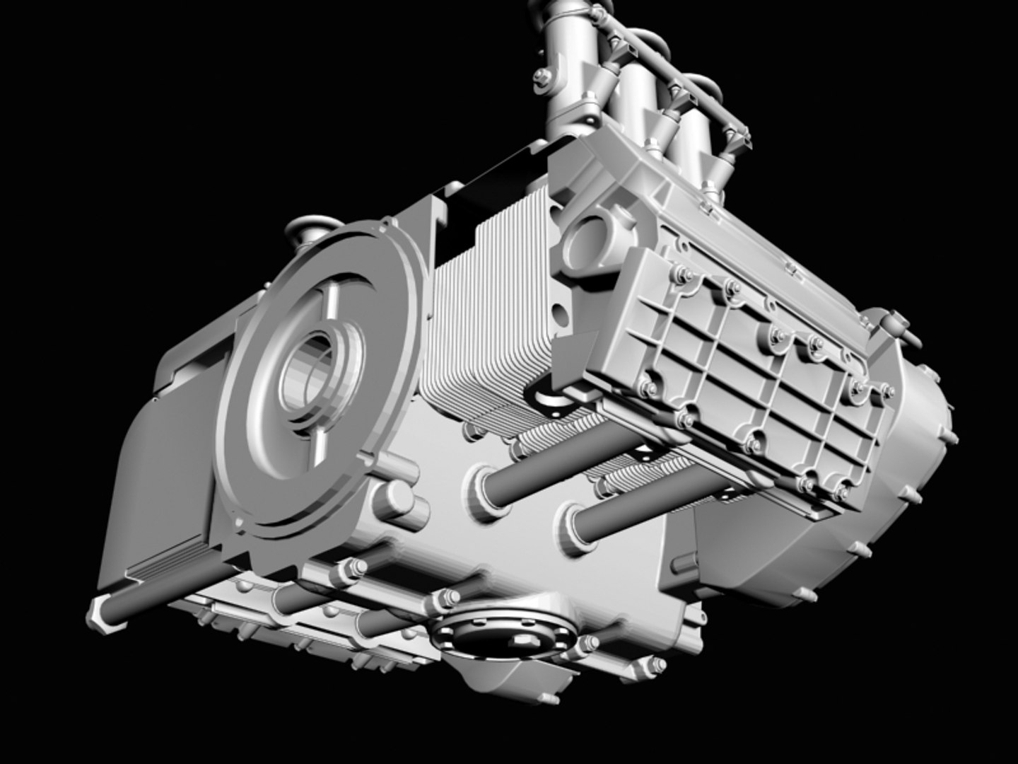 3d Air-cooled Flat-six Engine