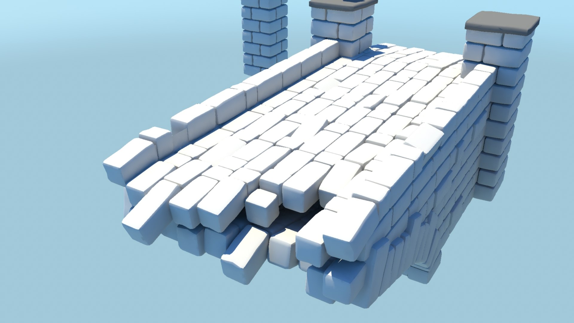 3d Bridge Pack Bricks Model