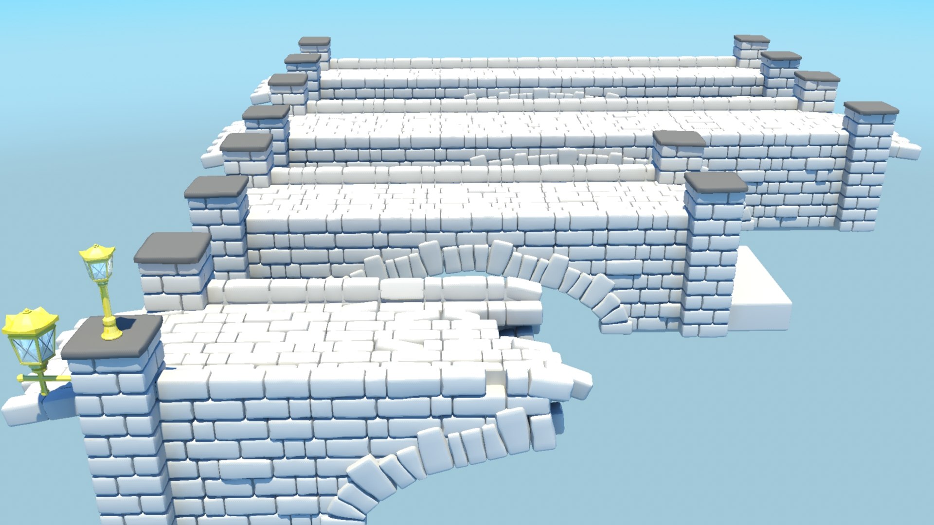 3d Bridge Pack Bricks Model