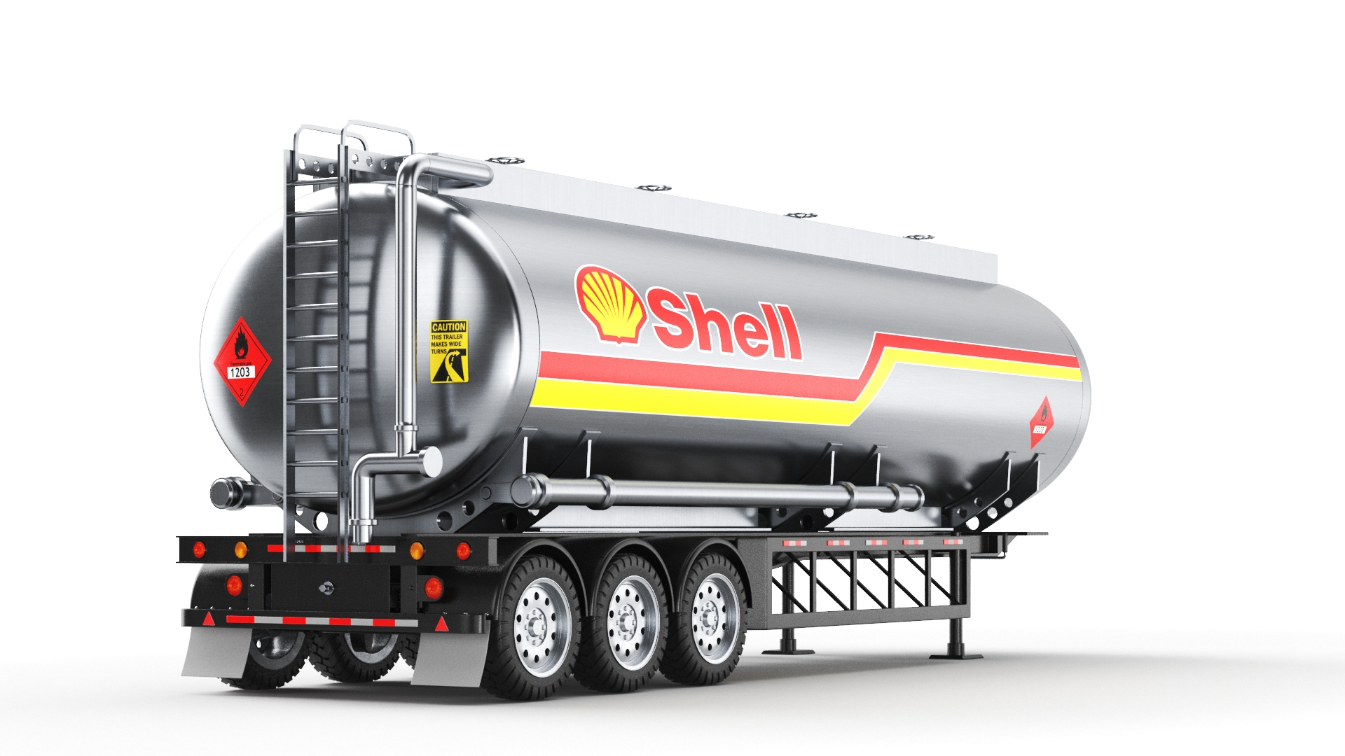 Two Detailed Trailers Container And Tank 3D Model - TurboSquid 2227536