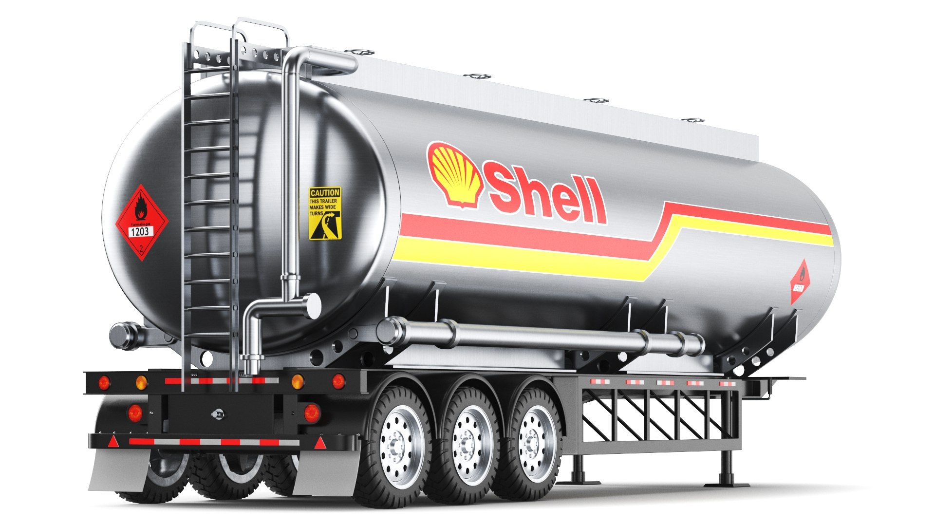 Two Detailed Trailers Container And Tank 3D Model - TurboSquid 2227536