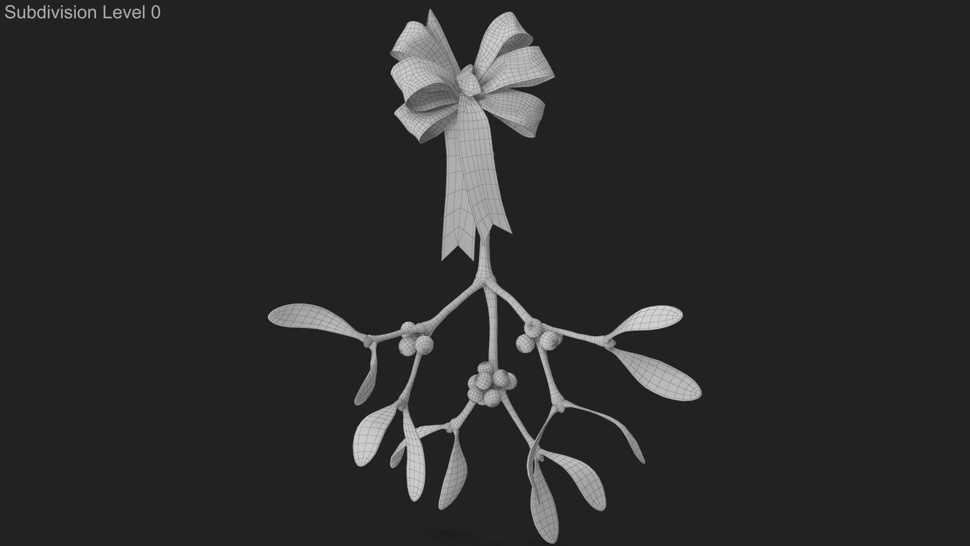 Mistletoe 1 with Red Bow 3D model - TurboSquid 1804354