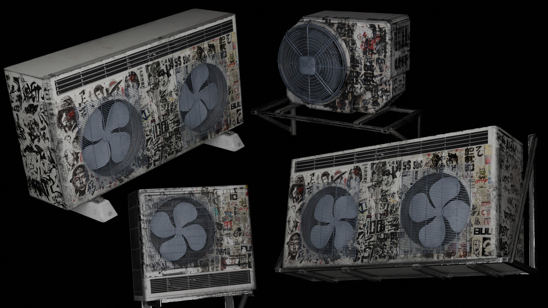 3D 18 Cyberpunk Air Conditioner Model - TurboSquid 2301973