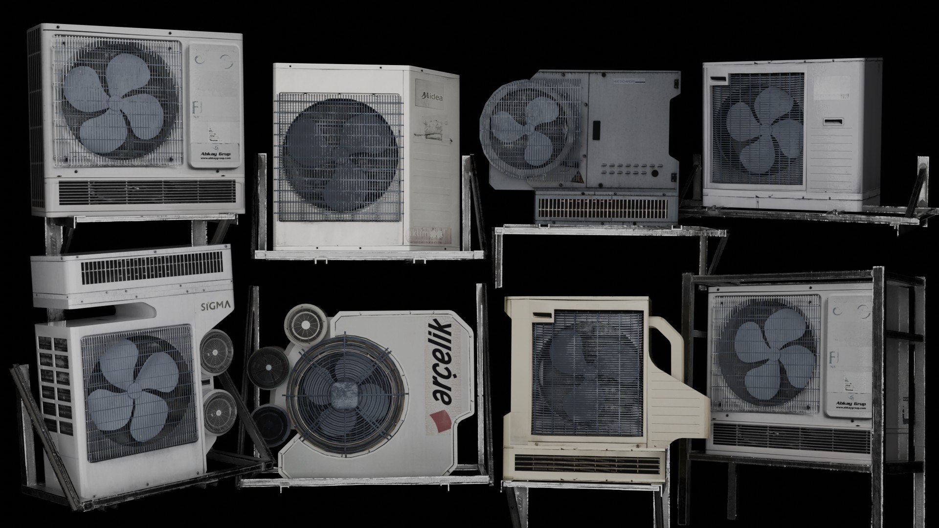 3D 18 Cyberpunk Air Conditioner Model - TurboSquid 2301973