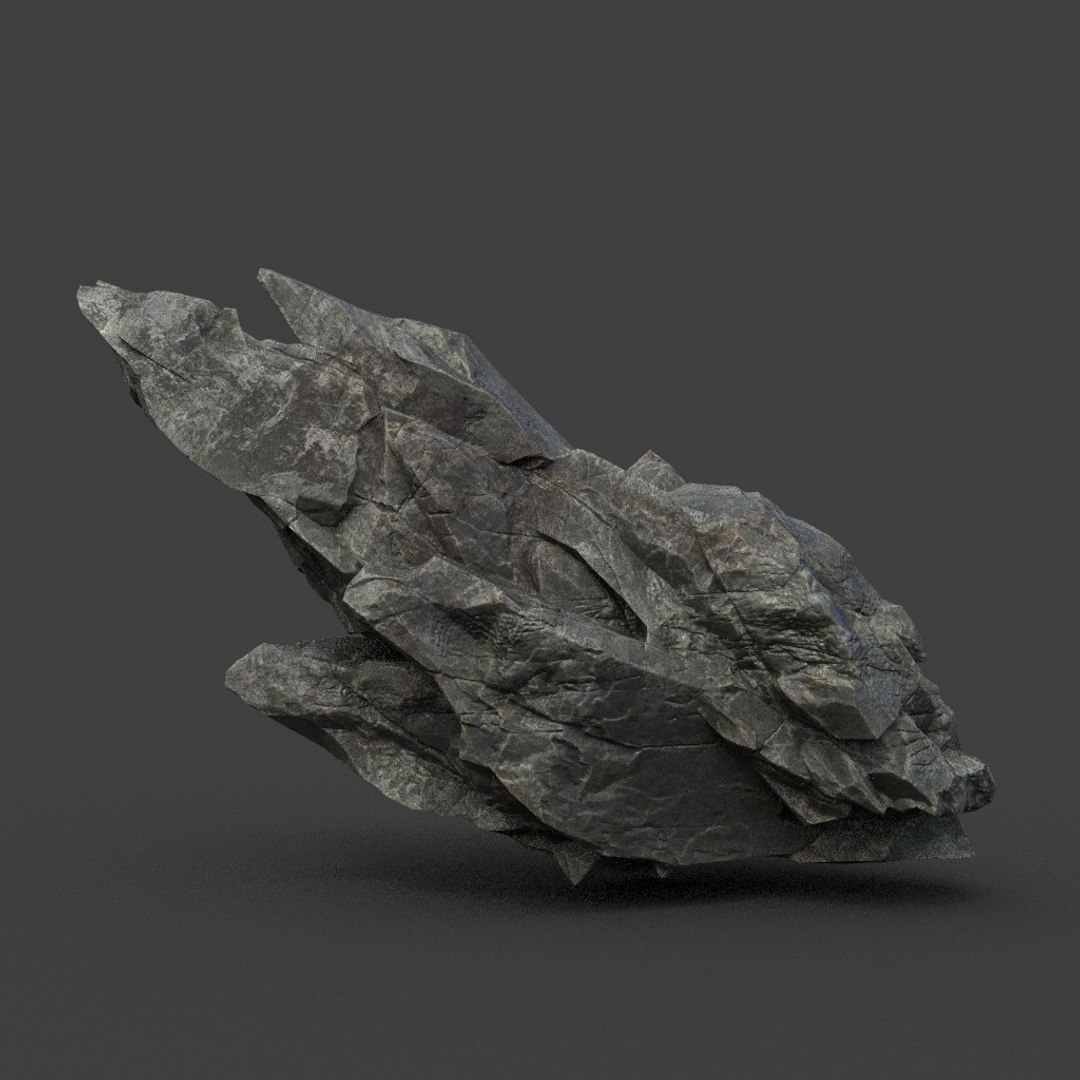 3D 8 Low Poly PBR Scifi Black Sharp Rock - TurboSquid 2163542