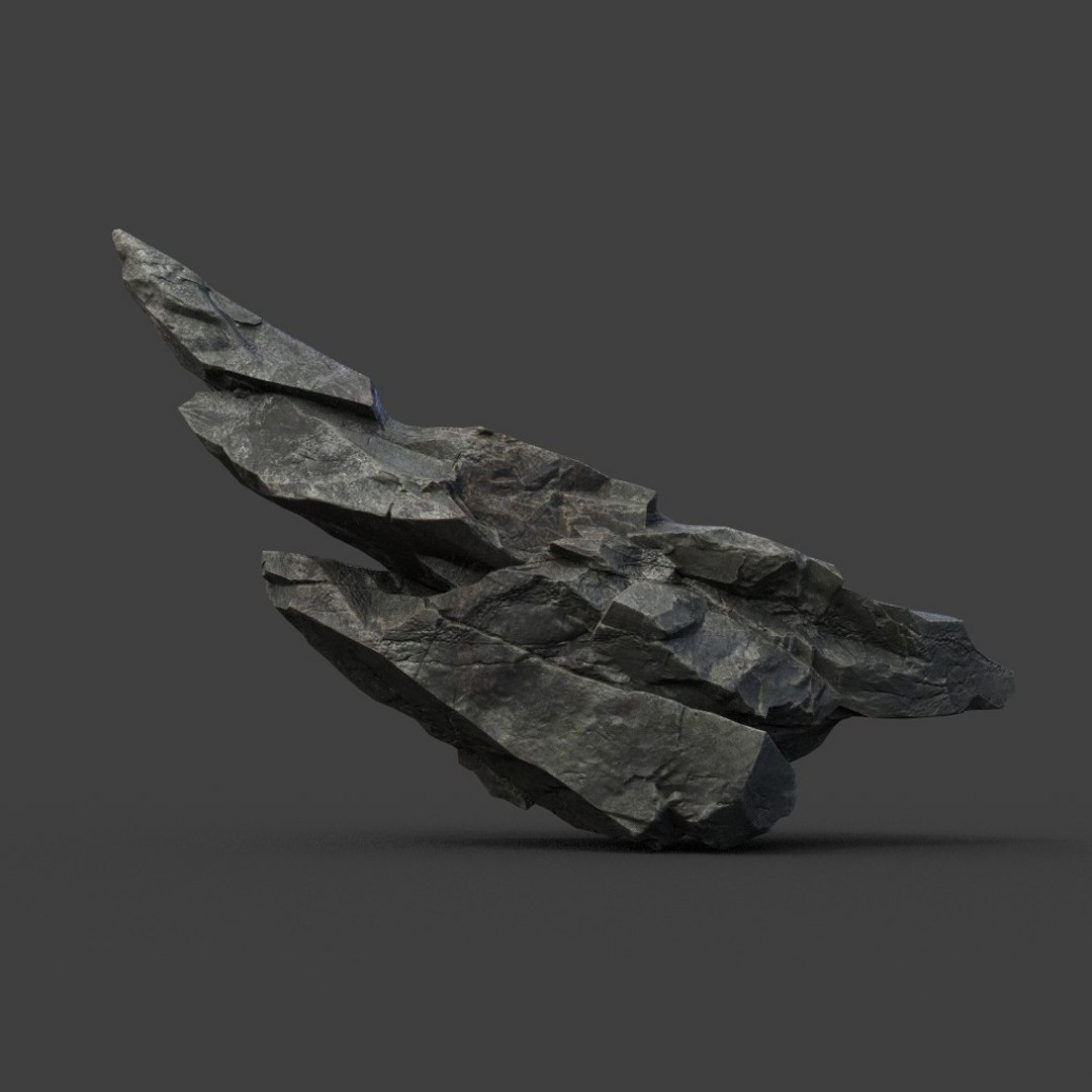 3D 8 Low Poly PBR Scifi Black Sharp Rock - TurboSquid 2163542