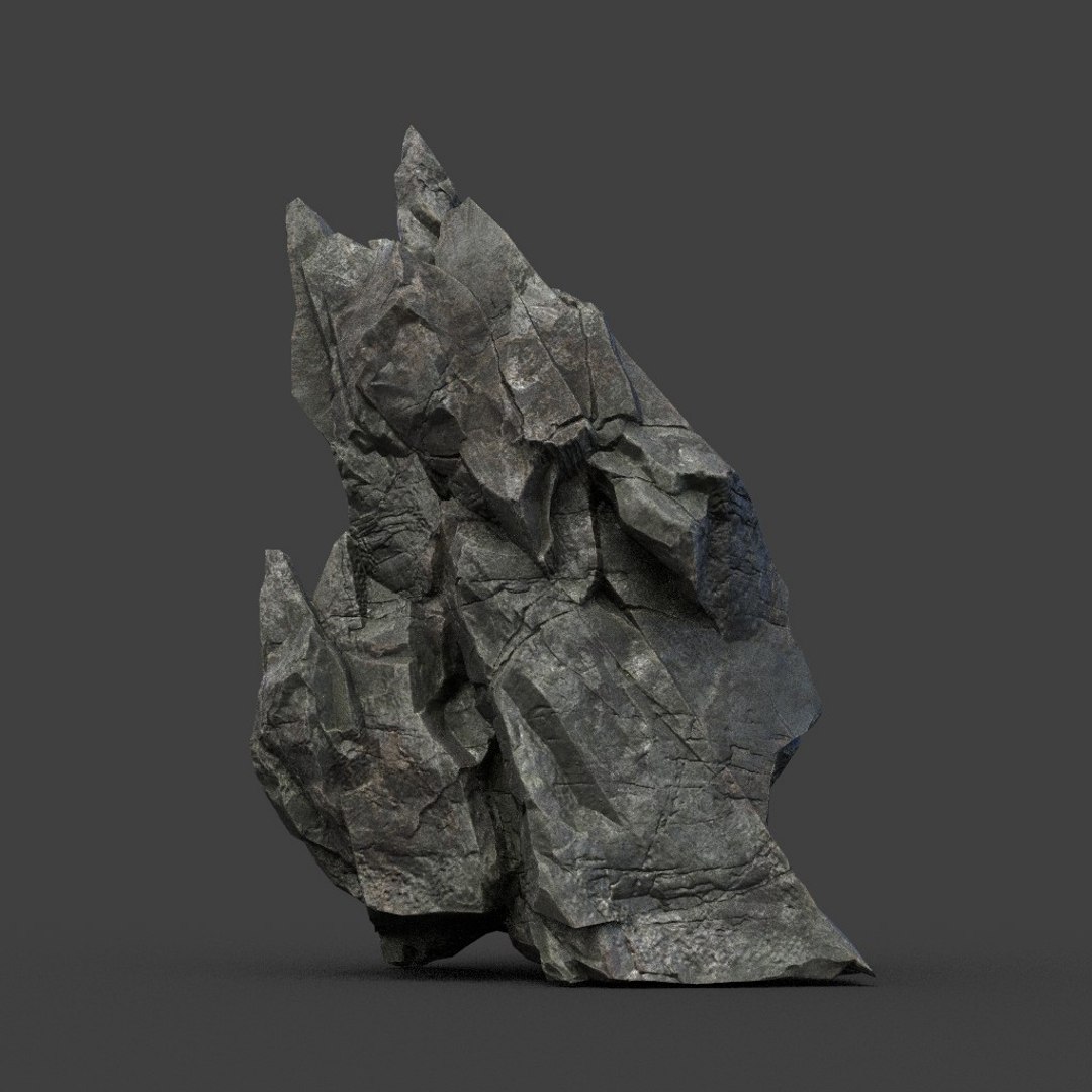 3D 8 Low Poly PBR Scifi Black Sharp Rock - TurboSquid 2163542