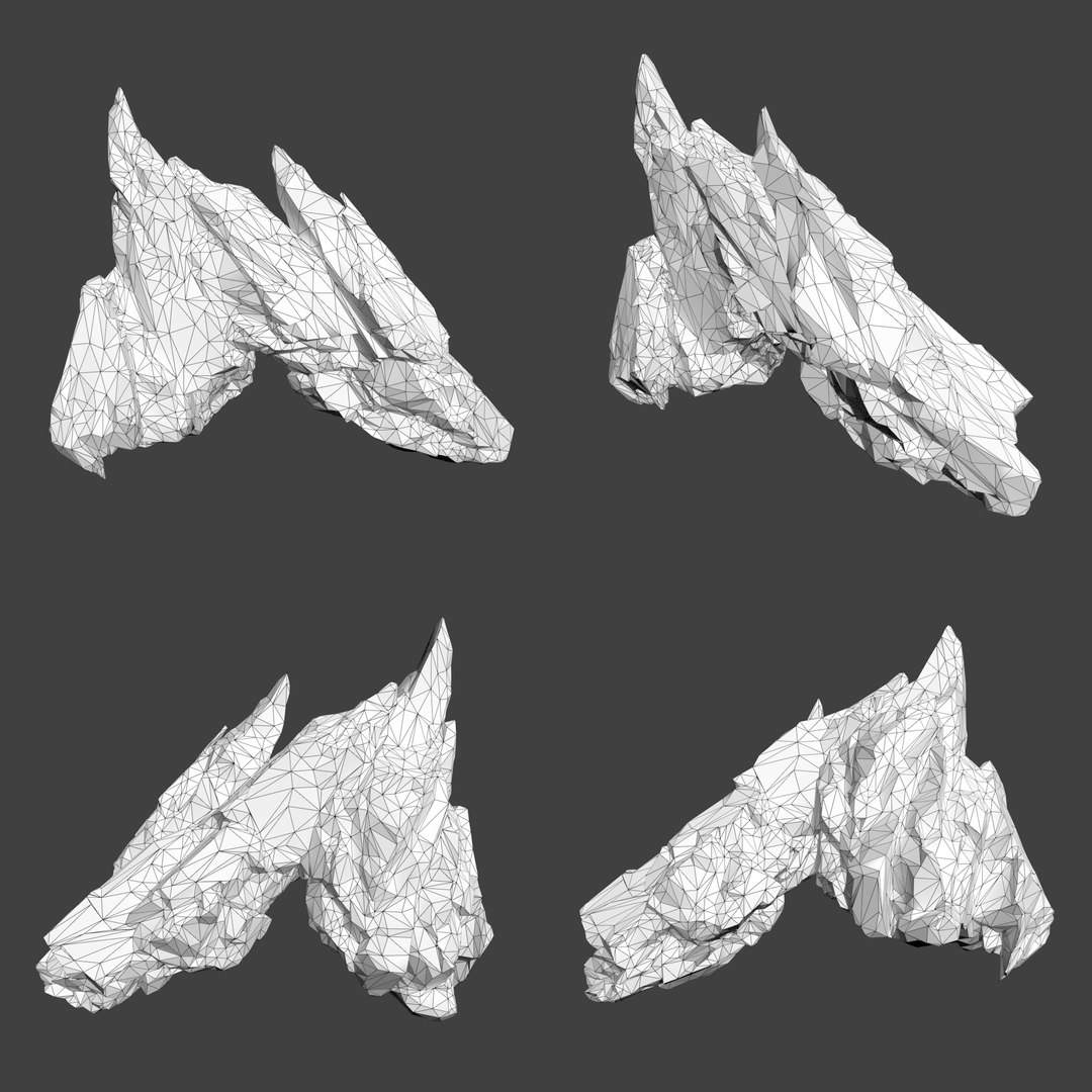 3D 8 Low Poly PBR Scifi Black Sharp Rock - TurboSquid 2163542