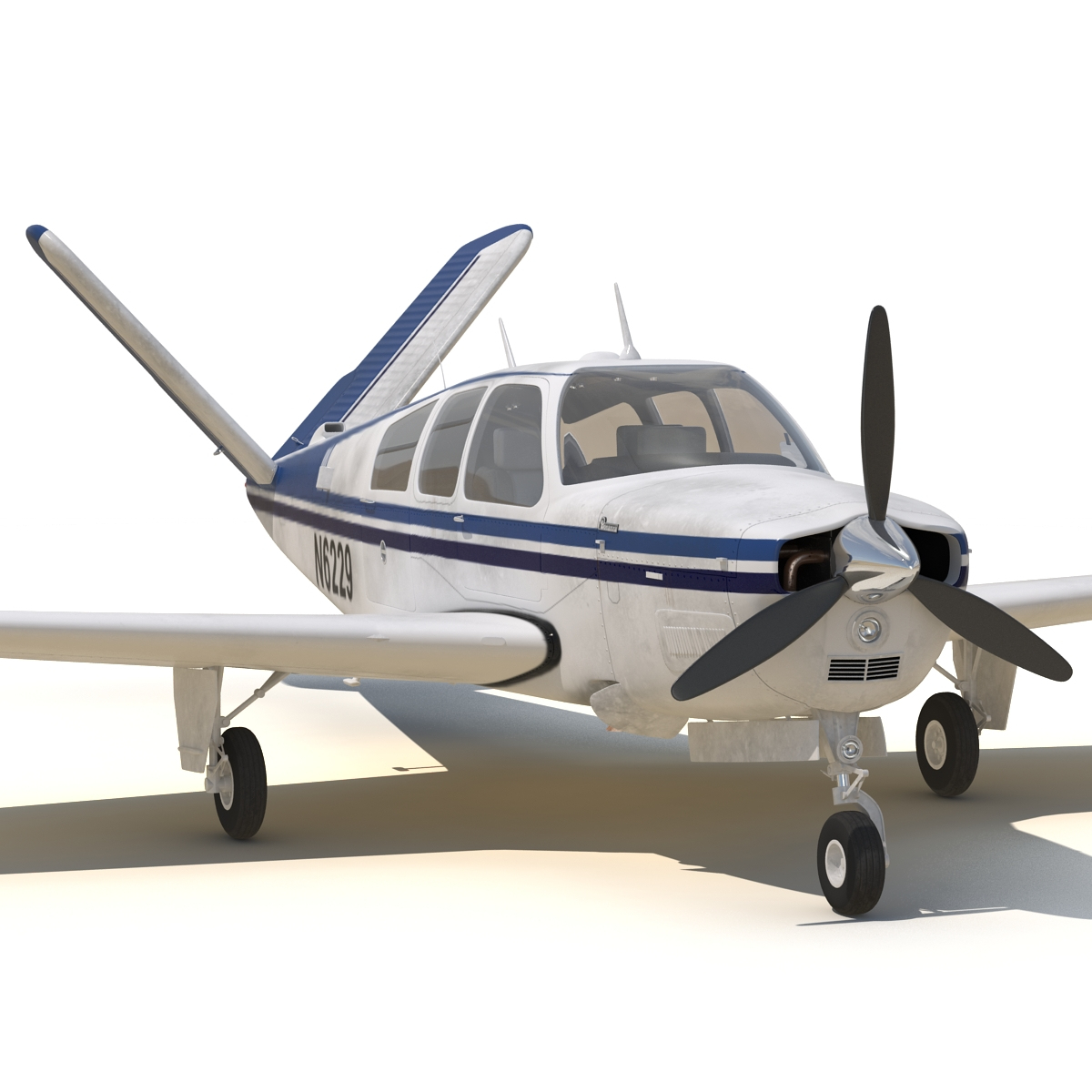 aircraft beechcraft bonanza 3d model