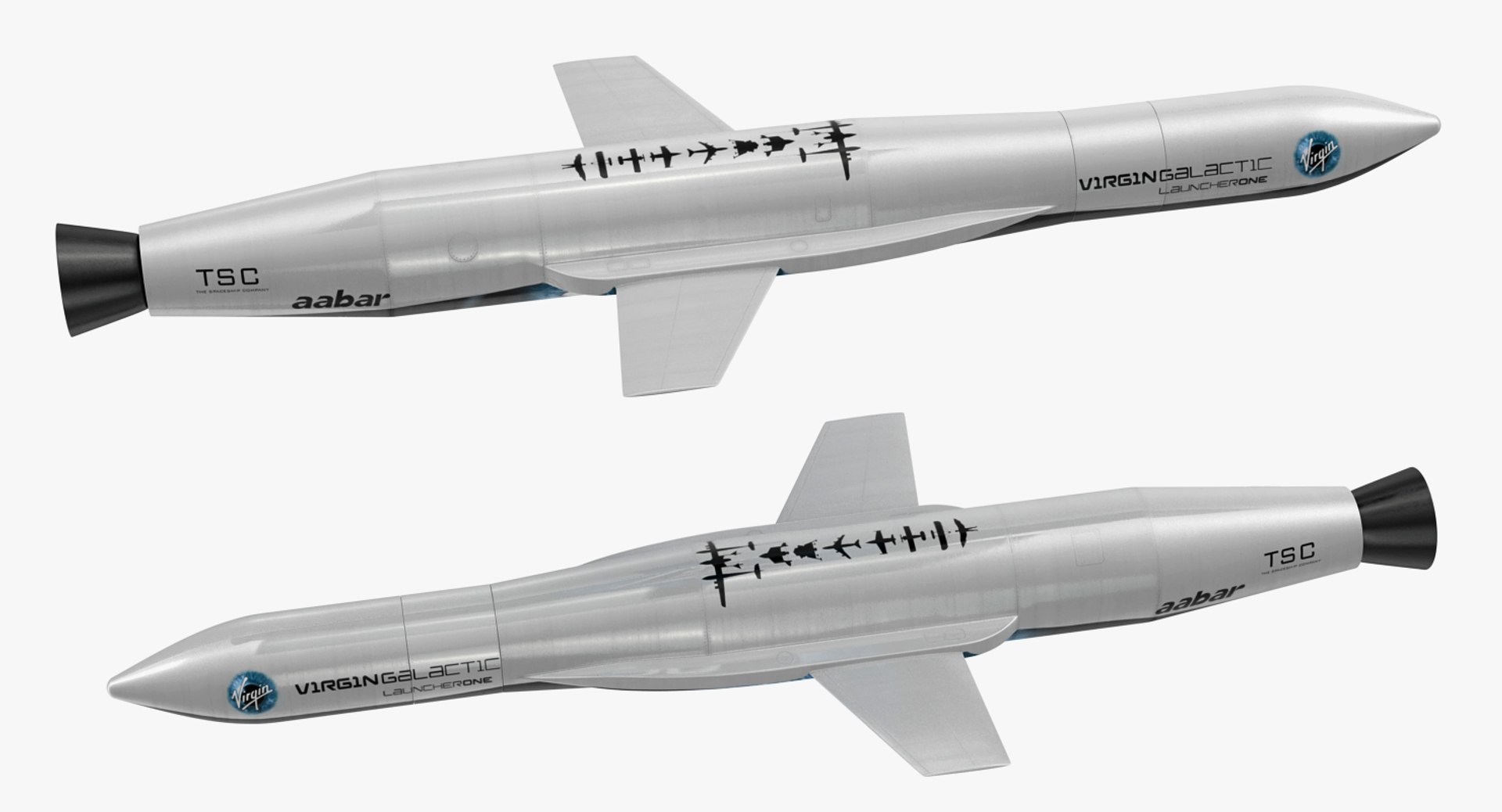 3D Virgin Galactic Rocket Satellite - TurboSquid 1261720