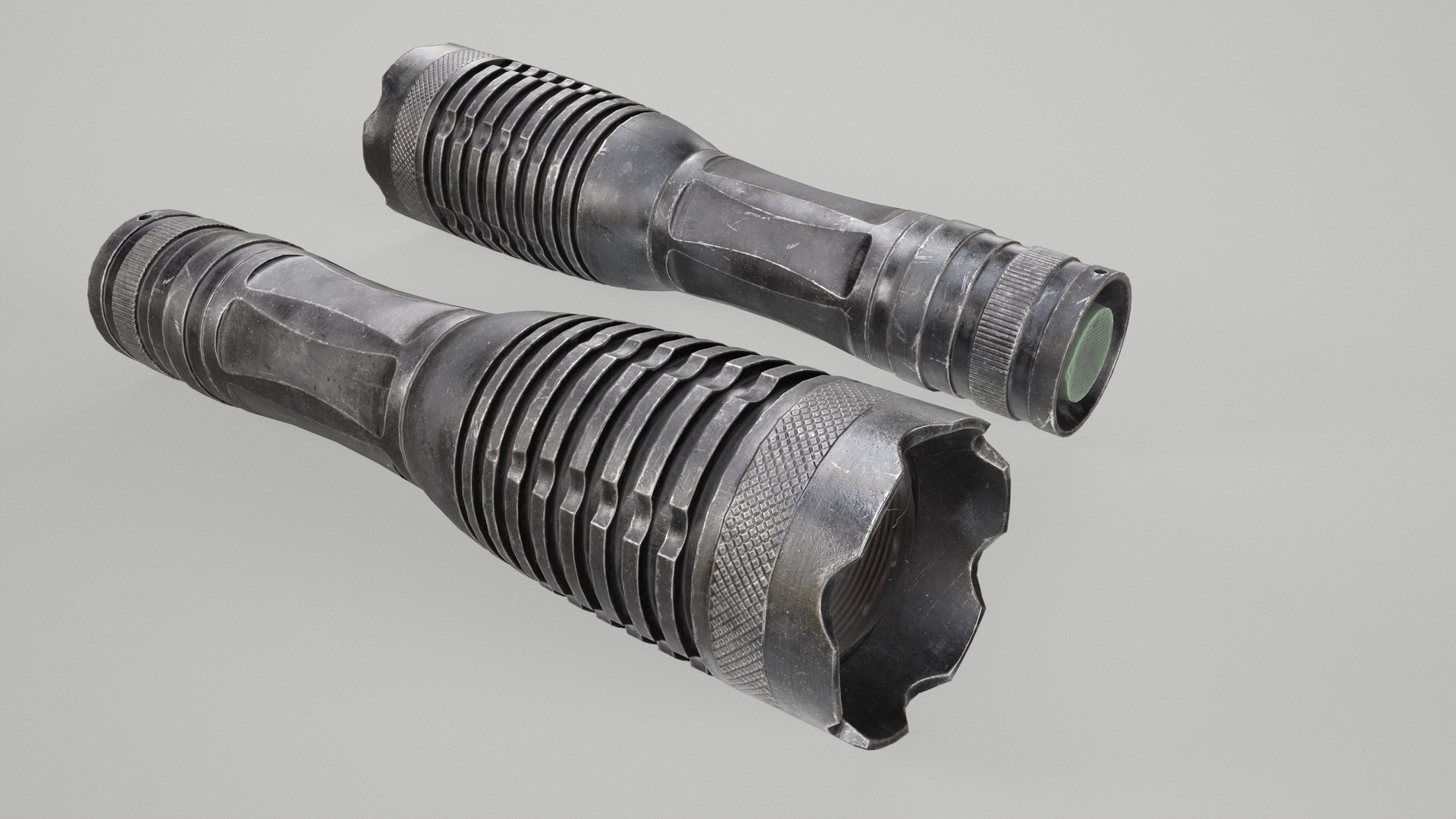 Tactical Flashlight Gameready PBR Lowpoly And Bonus Skins Low-poly 3D ...