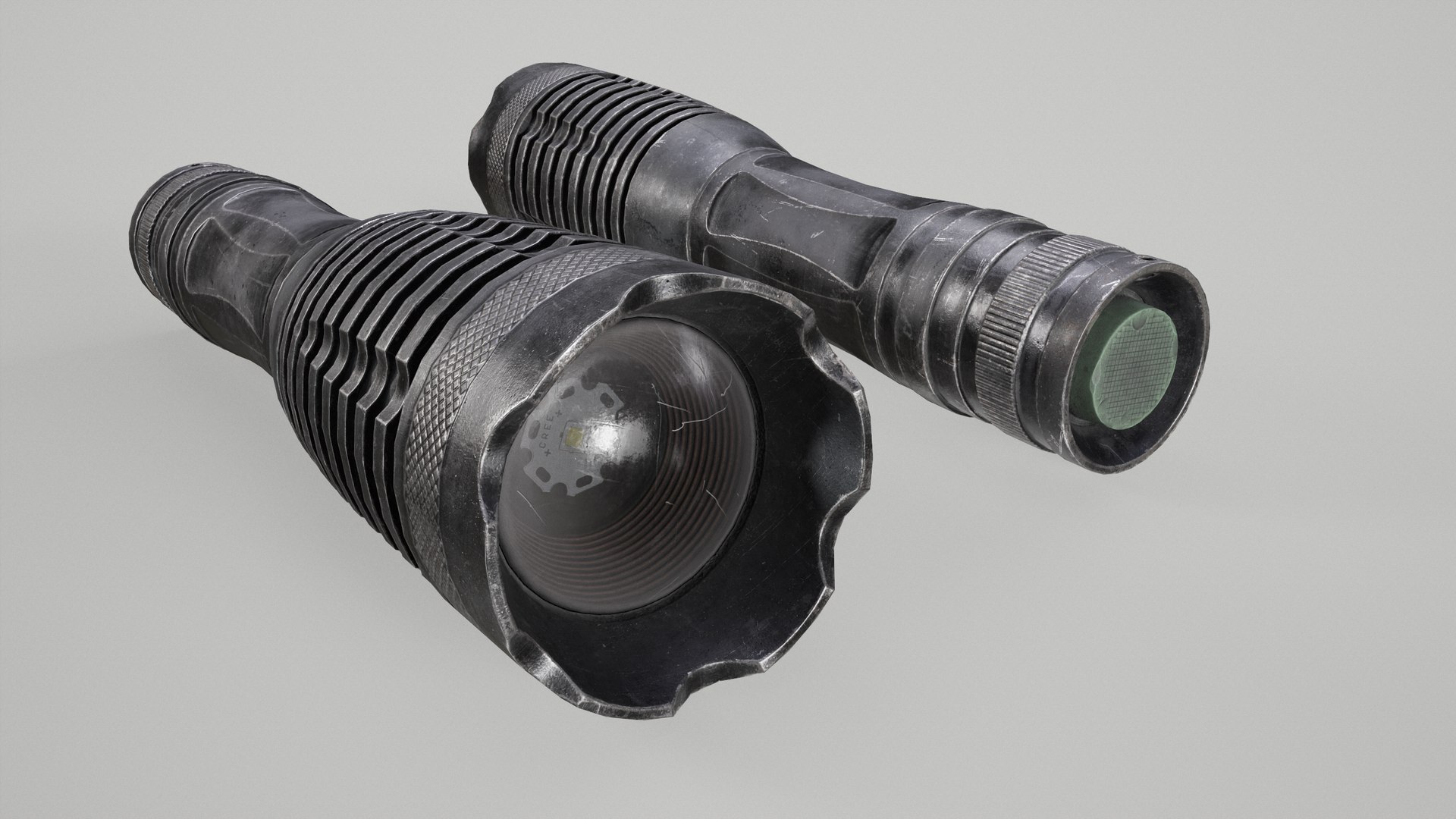 Tactical Flashlight Gameready PBR Lowpoly And Bonus Skins Low-poly 3D ...
