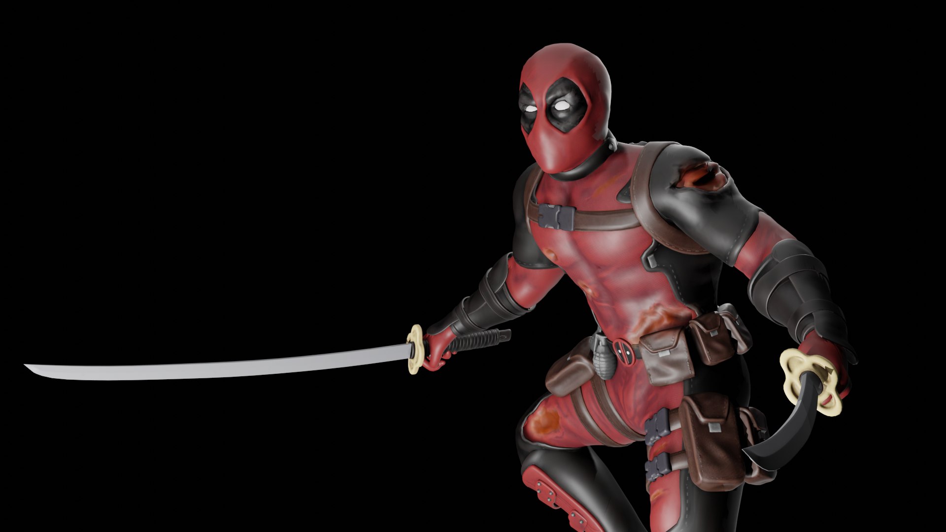 3D Deadpool Low Poly Realistic 3D Model - Textured And Game-Ready Model ...