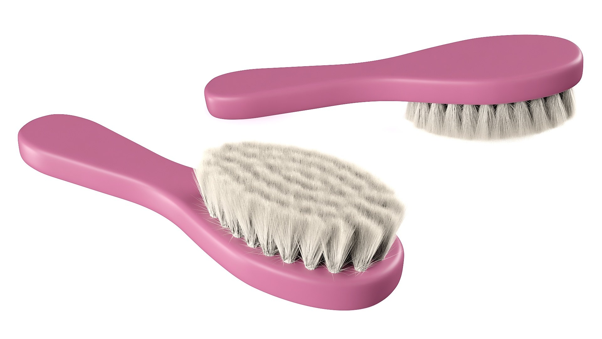 Gentle Baby Scalp Brush With Pink Handle Fur For Cinema 4D Model ...