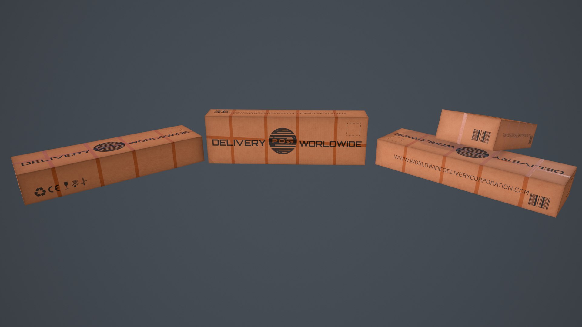 Cardboard Boxes Model - TurboSquid 2192965