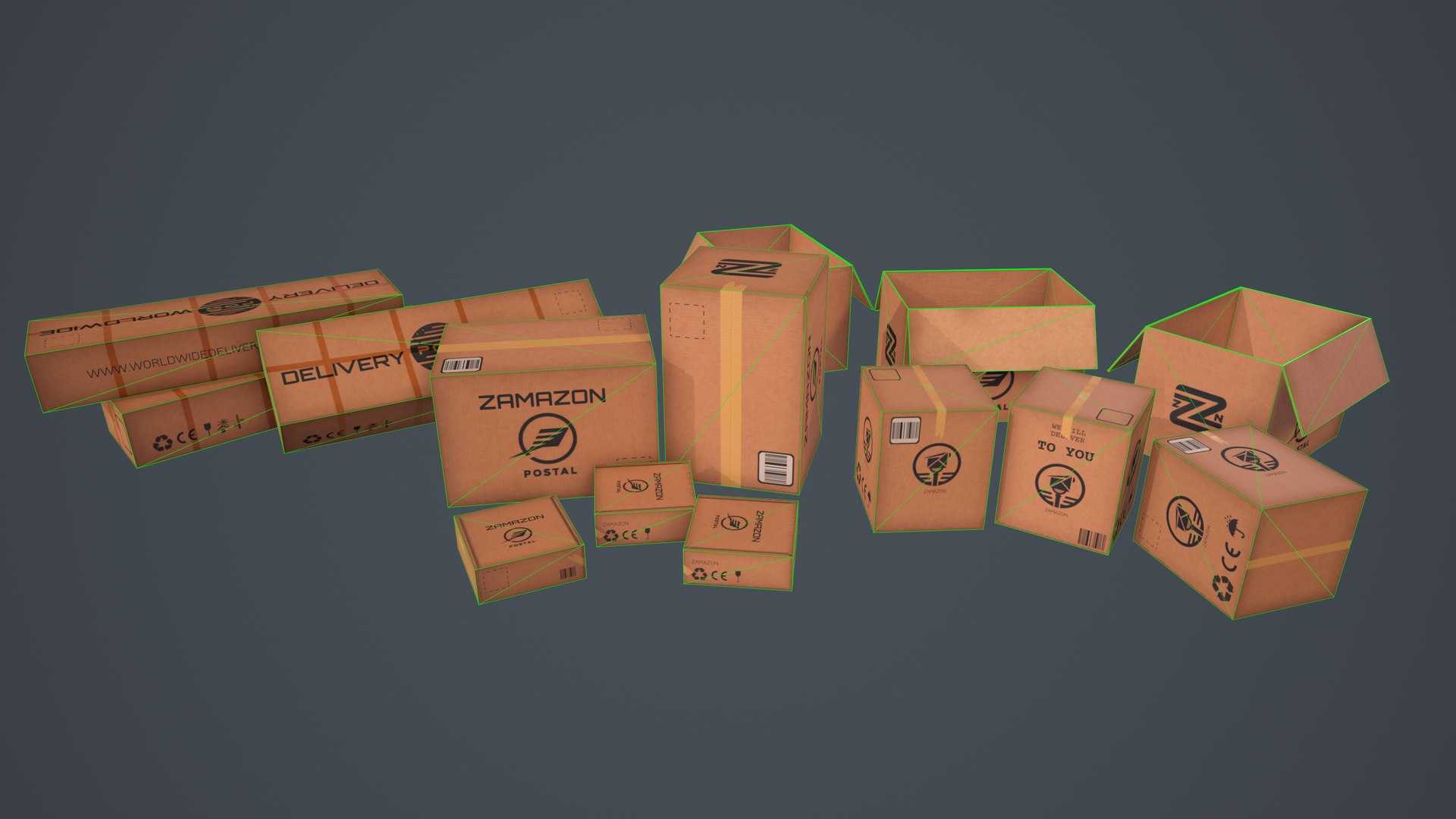 Cardboard Boxes Model - TurboSquid 2192965