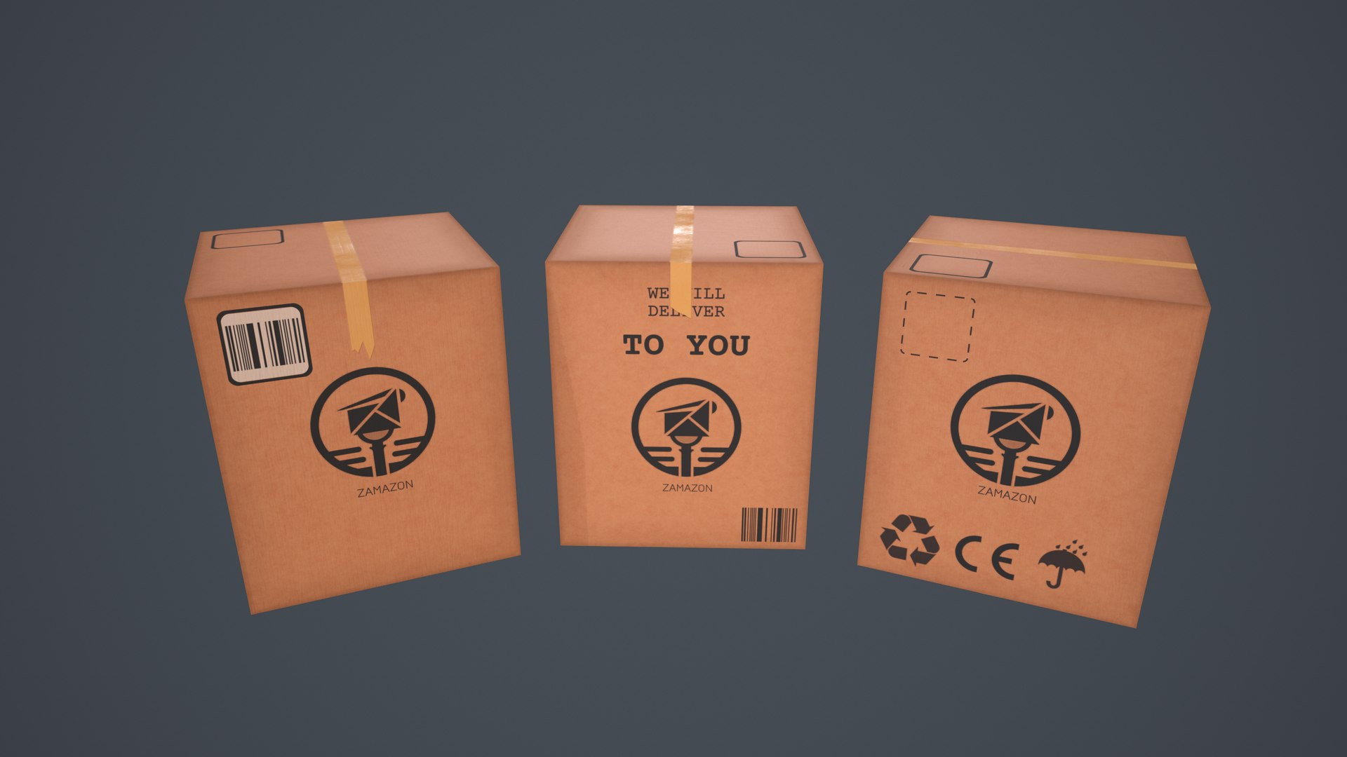 Cardboard Boxes Model - TurboSquid 2192965