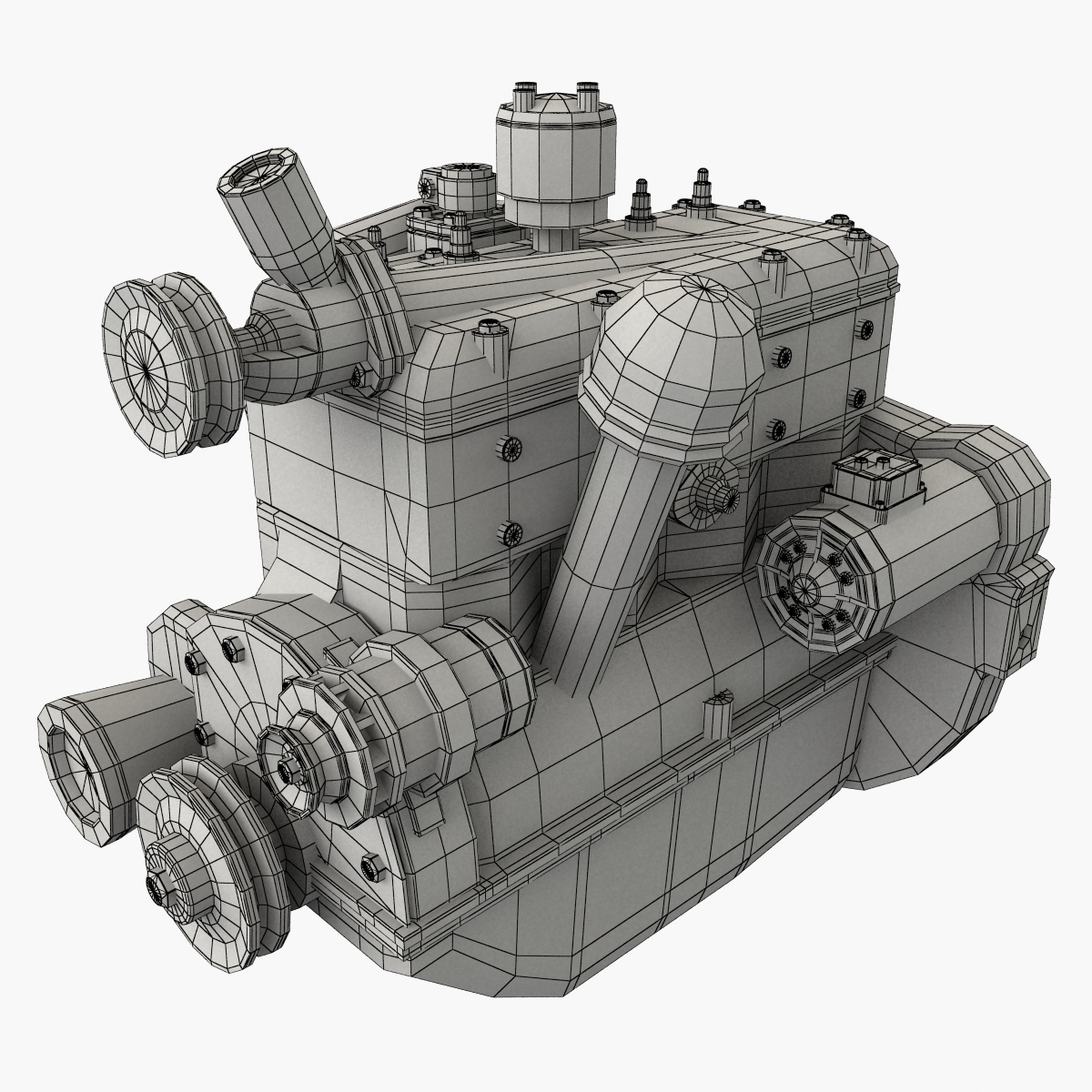 engine modelled 3ds