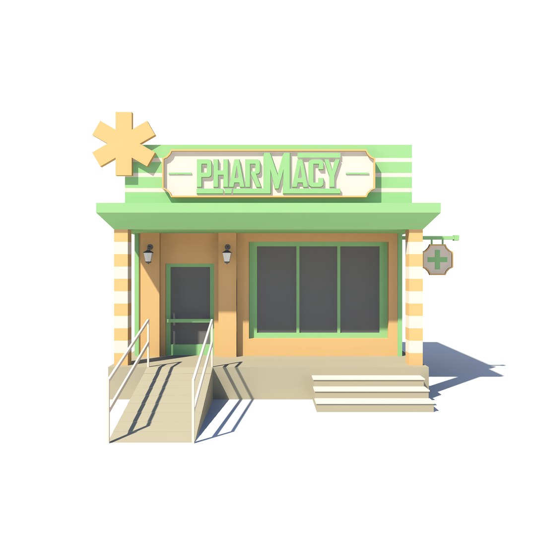 Building Pharmacy 3D Model - TurboSquid 1366332