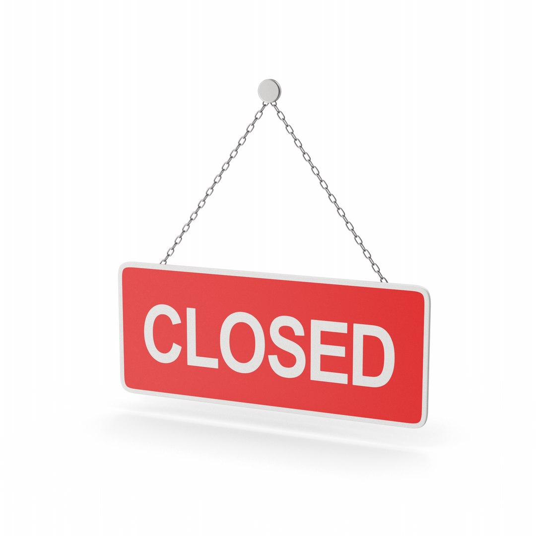 Red Hanging Closed Sign 3D Model - TurboSquid 2029589