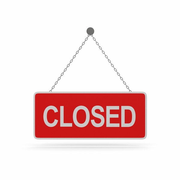 modelo 3d Red Hanging Closed Sign - TurboSquid 2029589