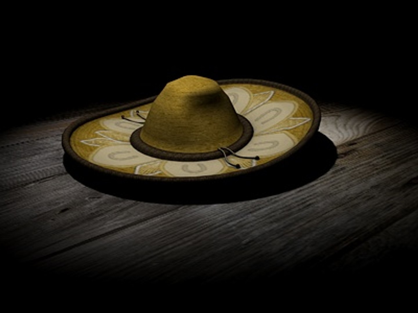 3d sombrero mexican model