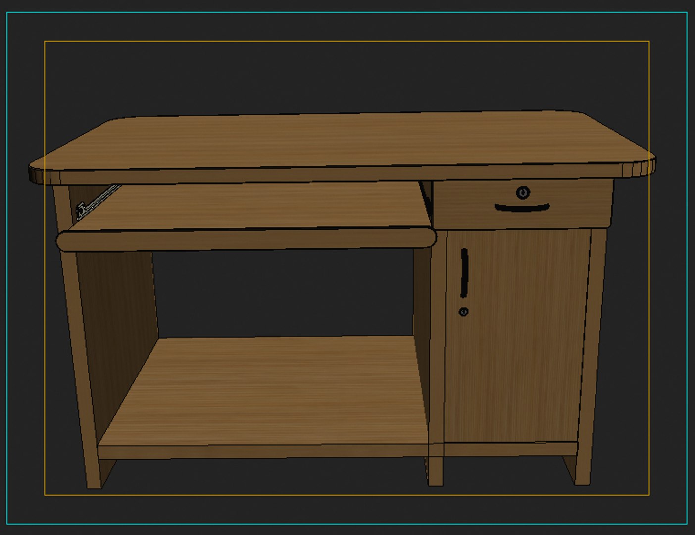 computer desk 3d obj