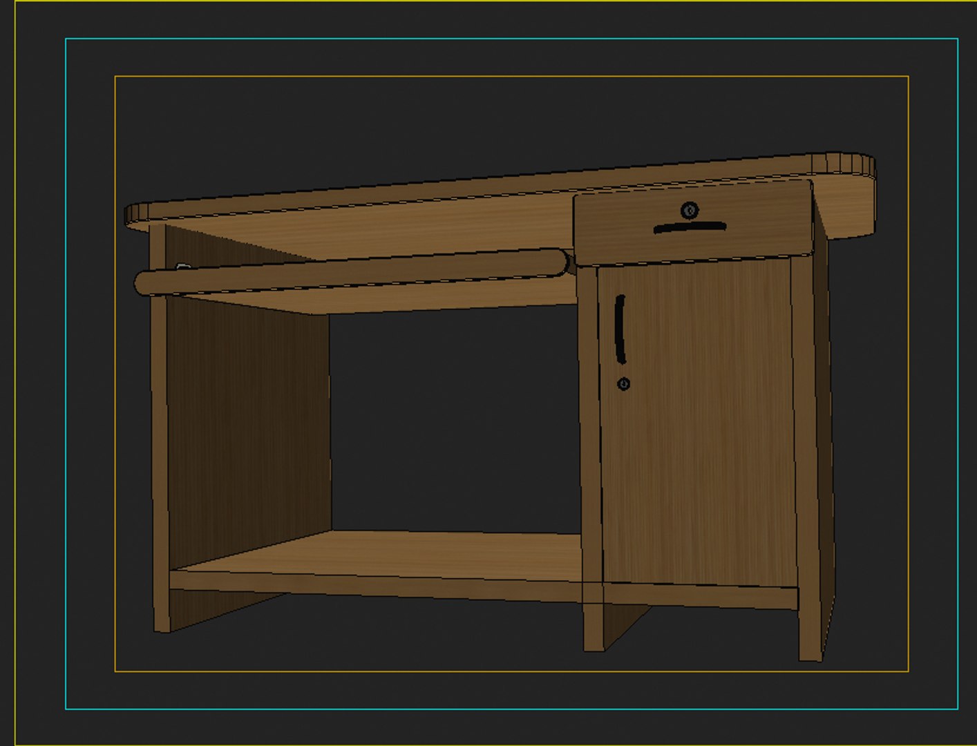 computer desk 3d obj