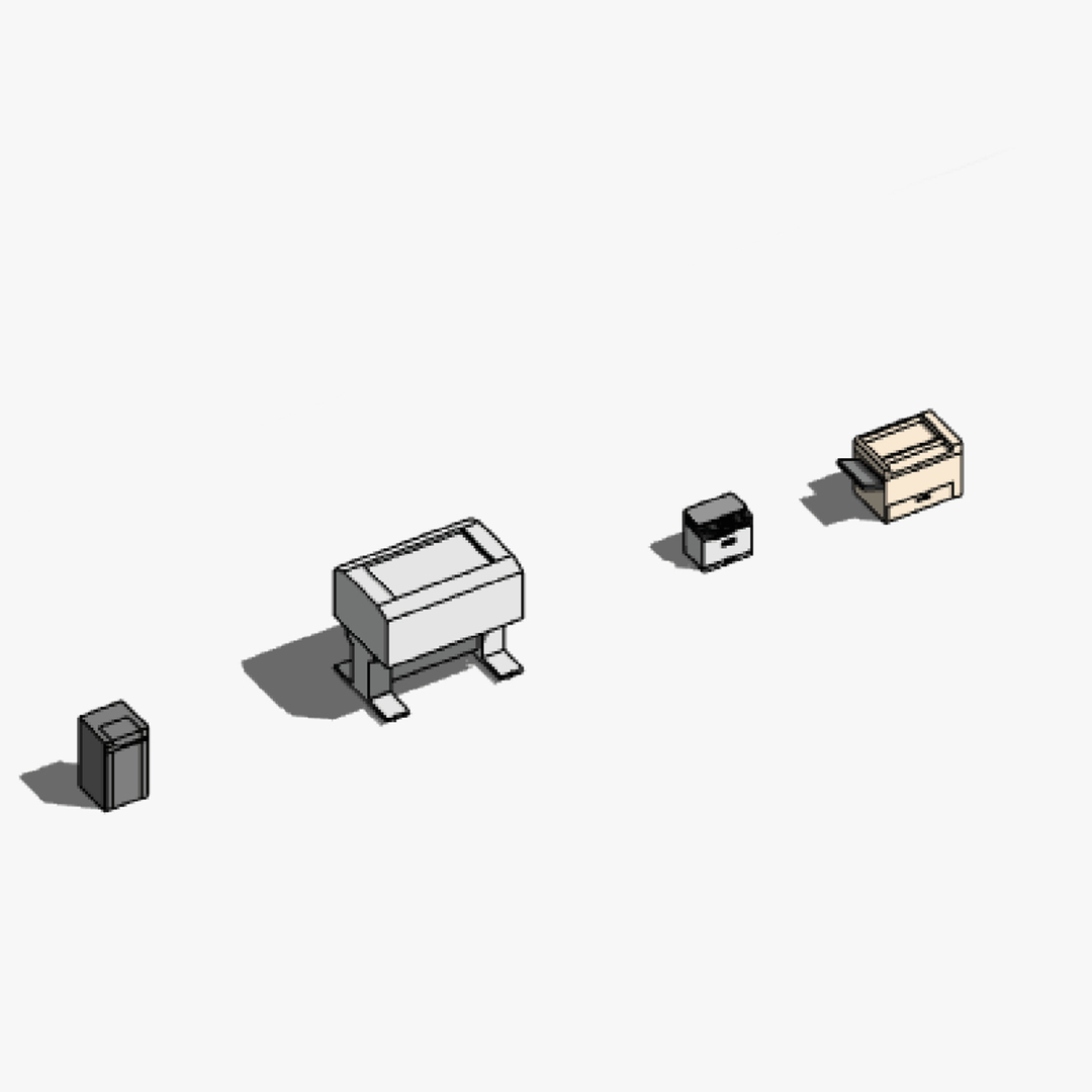 modelo 3d Impresoras - Modelo de la familia Revit - TurboSquid 2017070