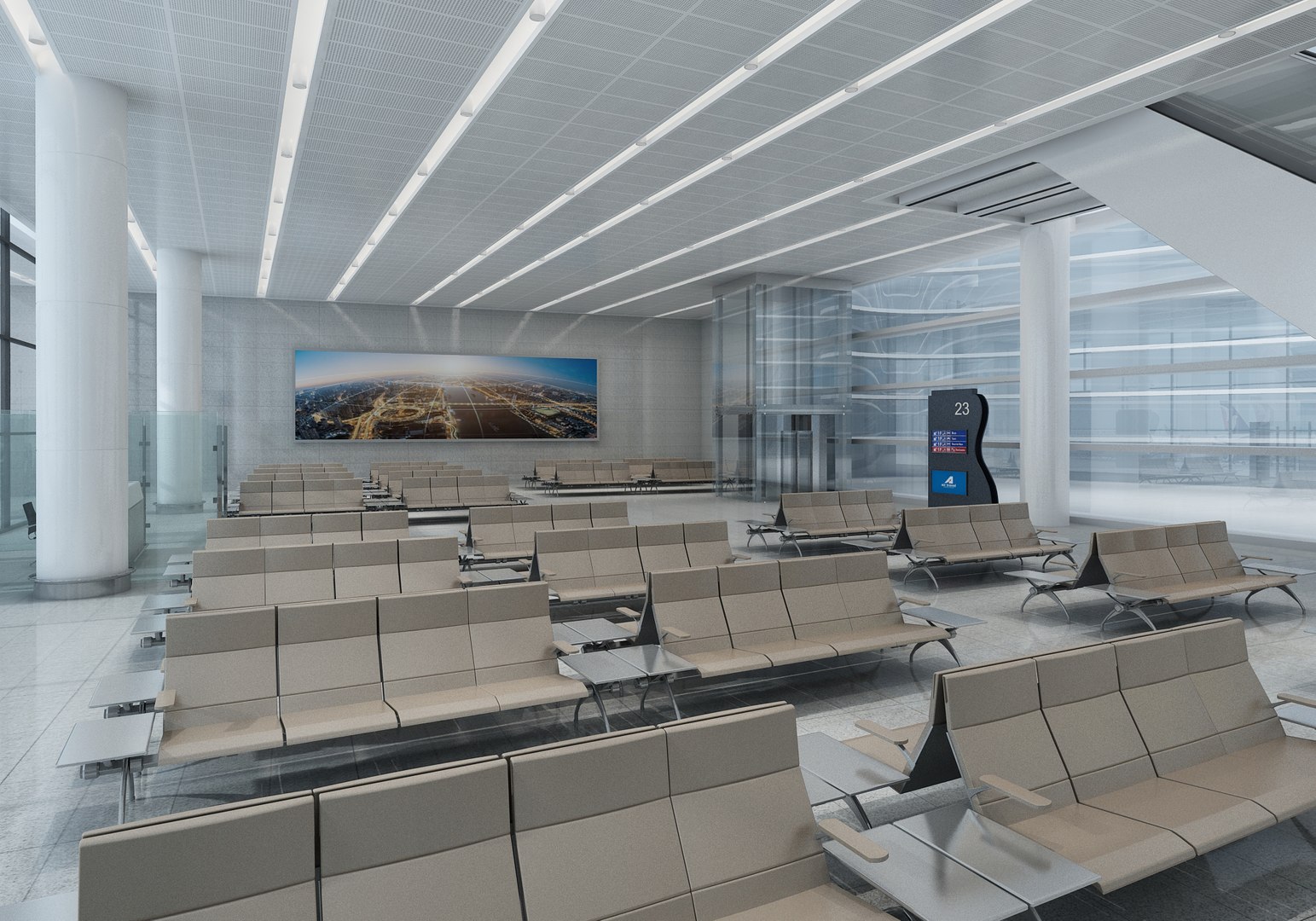 Airport Departures Lounge 01 3D Model - TurboSquid 2049958