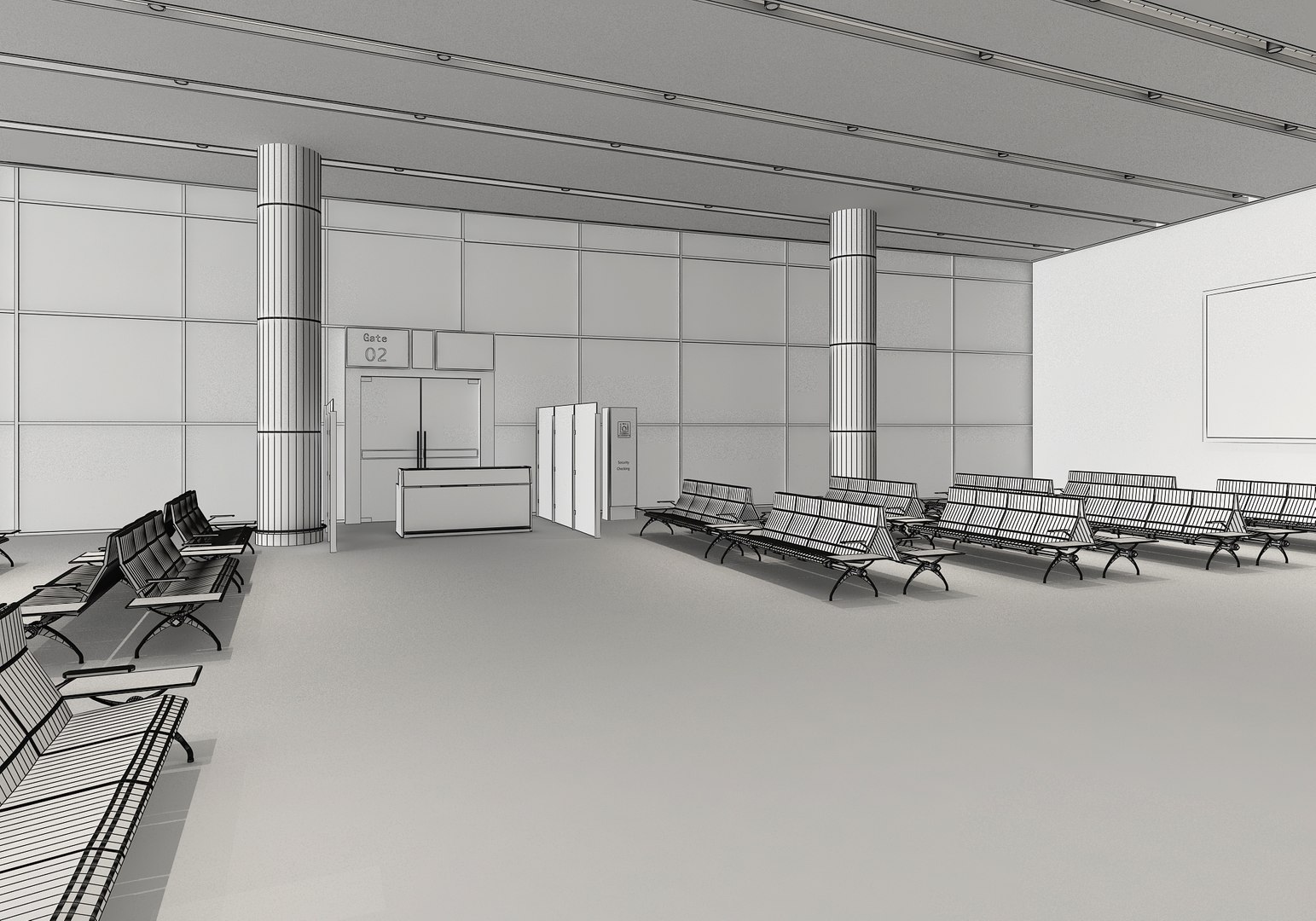 Airport Departures Lounge 01 3D Model - TurboSquid 2049958