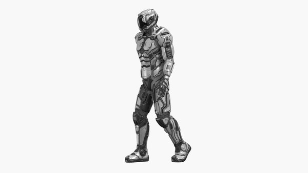 modelo 3d Robot blindado futurista caminante animado, preparado para ...