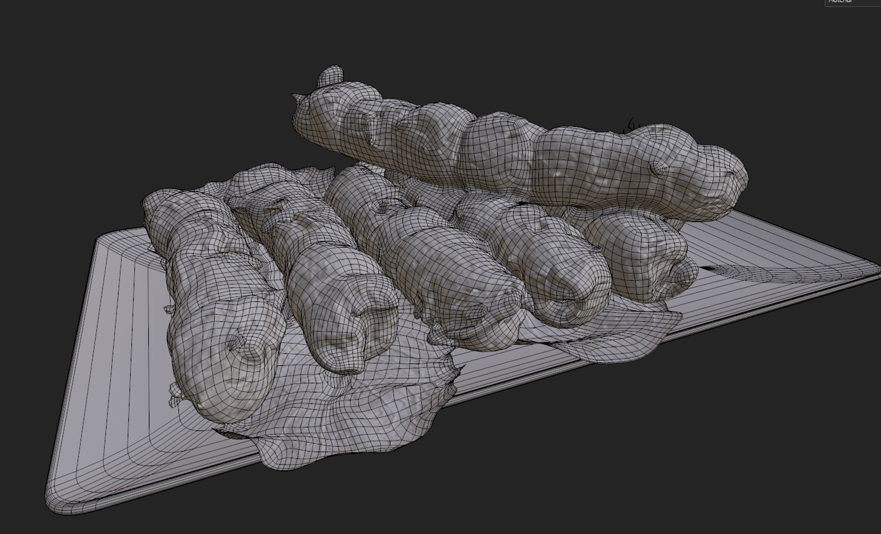 3D Fried Chicken Rolls Sticks Meat - TurboSquid 2365373