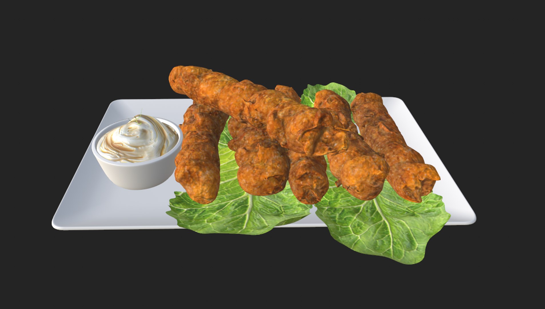 3D Fried Chicken Rolls Sticks Meat - TurboSquid 2365373
