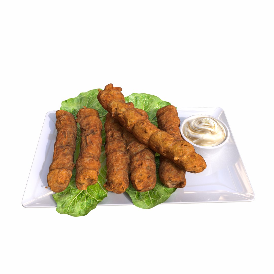 3D Fried Chicken Rolls Sticks Meat - TurboSquid 2365373