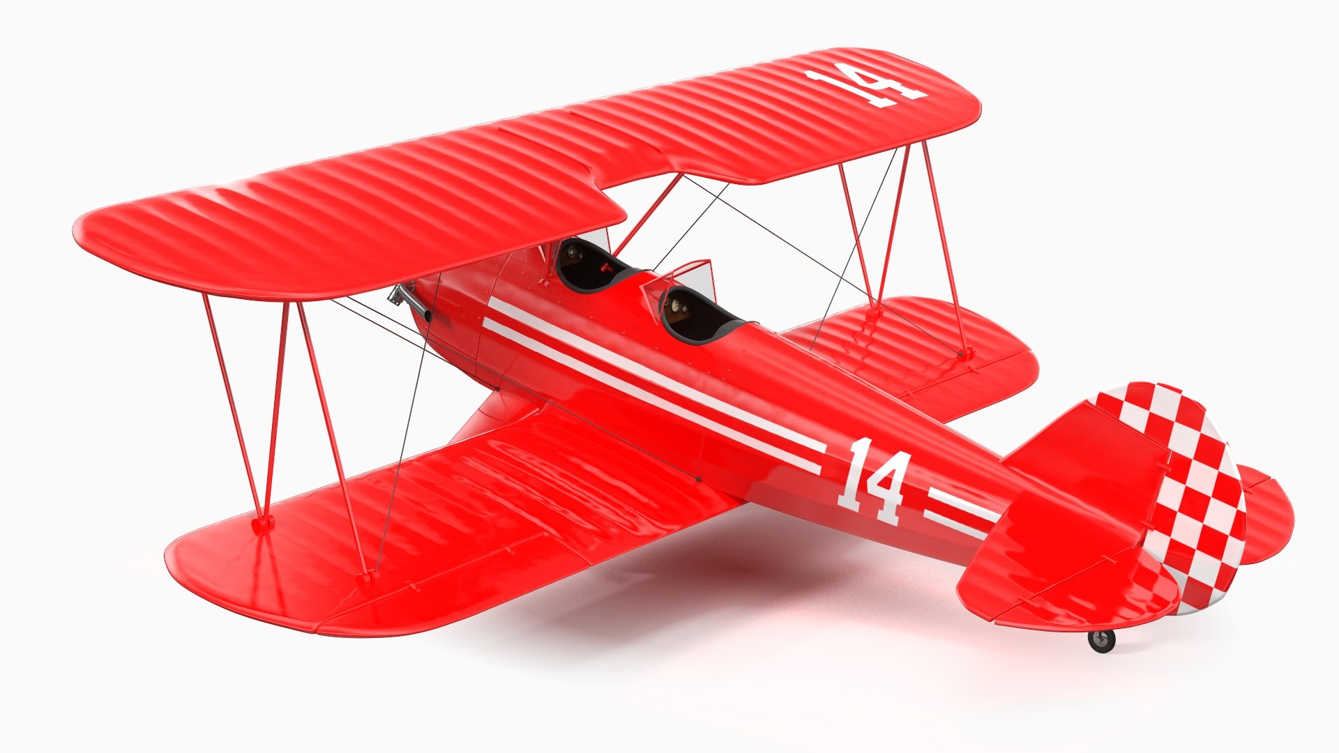 Biplane Red model - TurboSquid 1916601