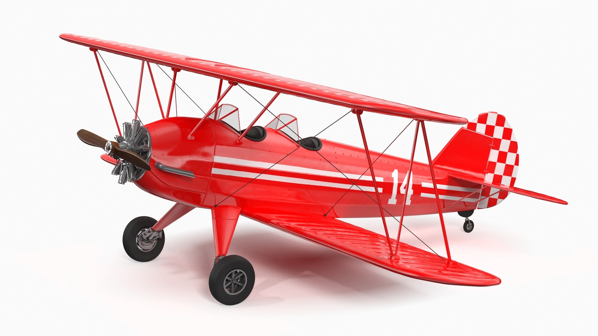 Biplane Red model - TurboSquid 1916601