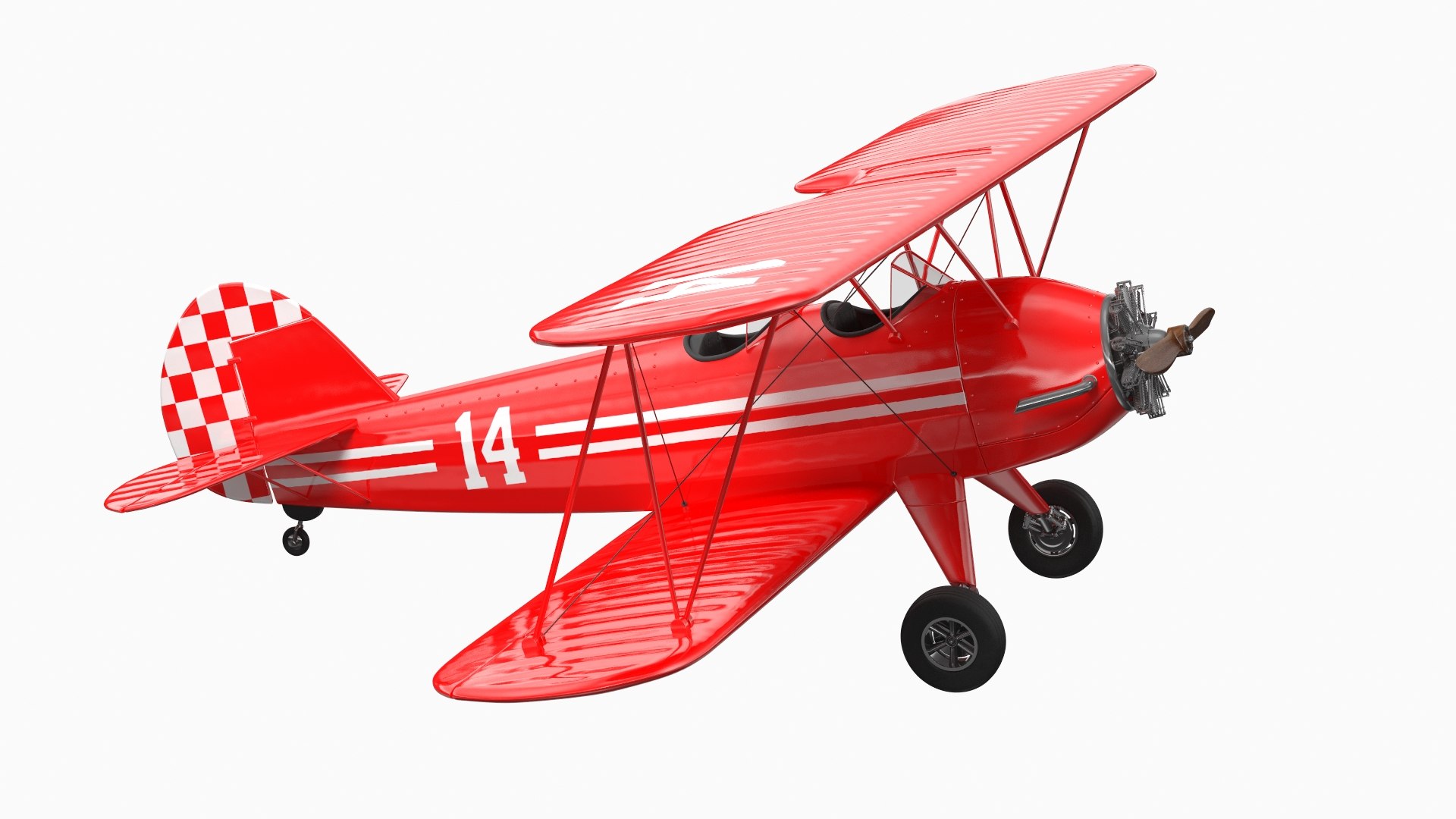 Biplane Red model - TurboSquid 1916601