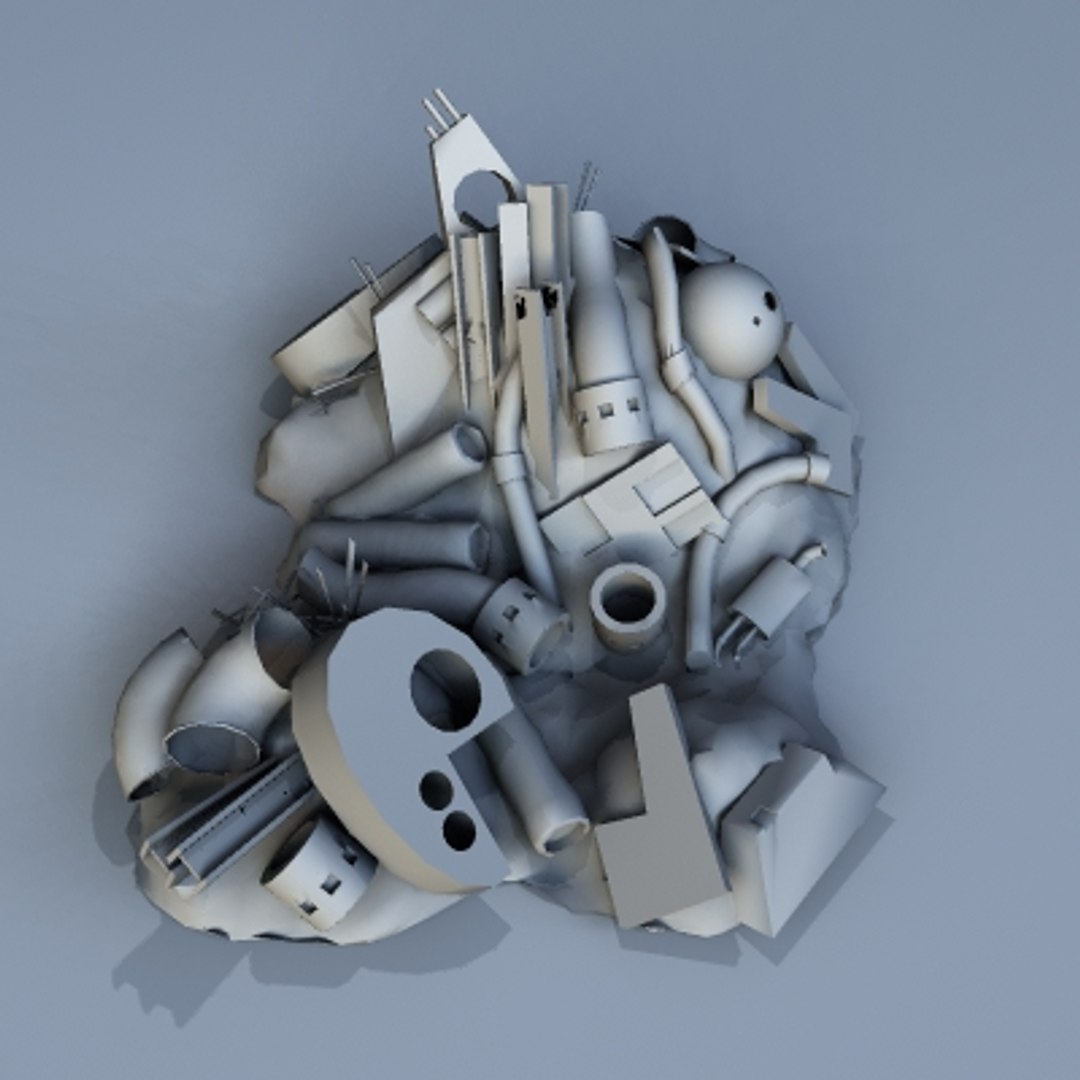 3d Industrial Scrap Metal Pile Model