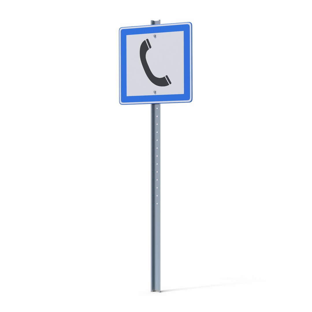 Telephone Road Sign 3D Model - TurboSquid 2108846
