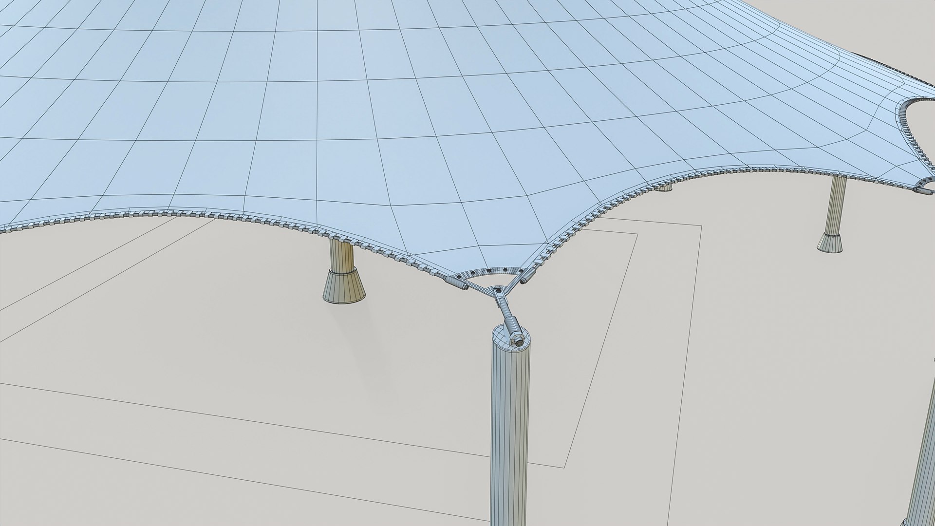 3D Model Tensile Structure Tent - TurboSquid 2260564